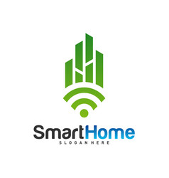 Set smart city tech logo city net logo Royalty Free Vector